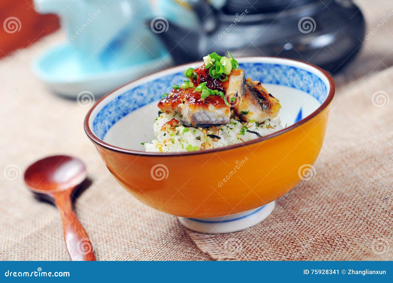 Japanese eel rice stock image. Image of healthy, bright - 75928341