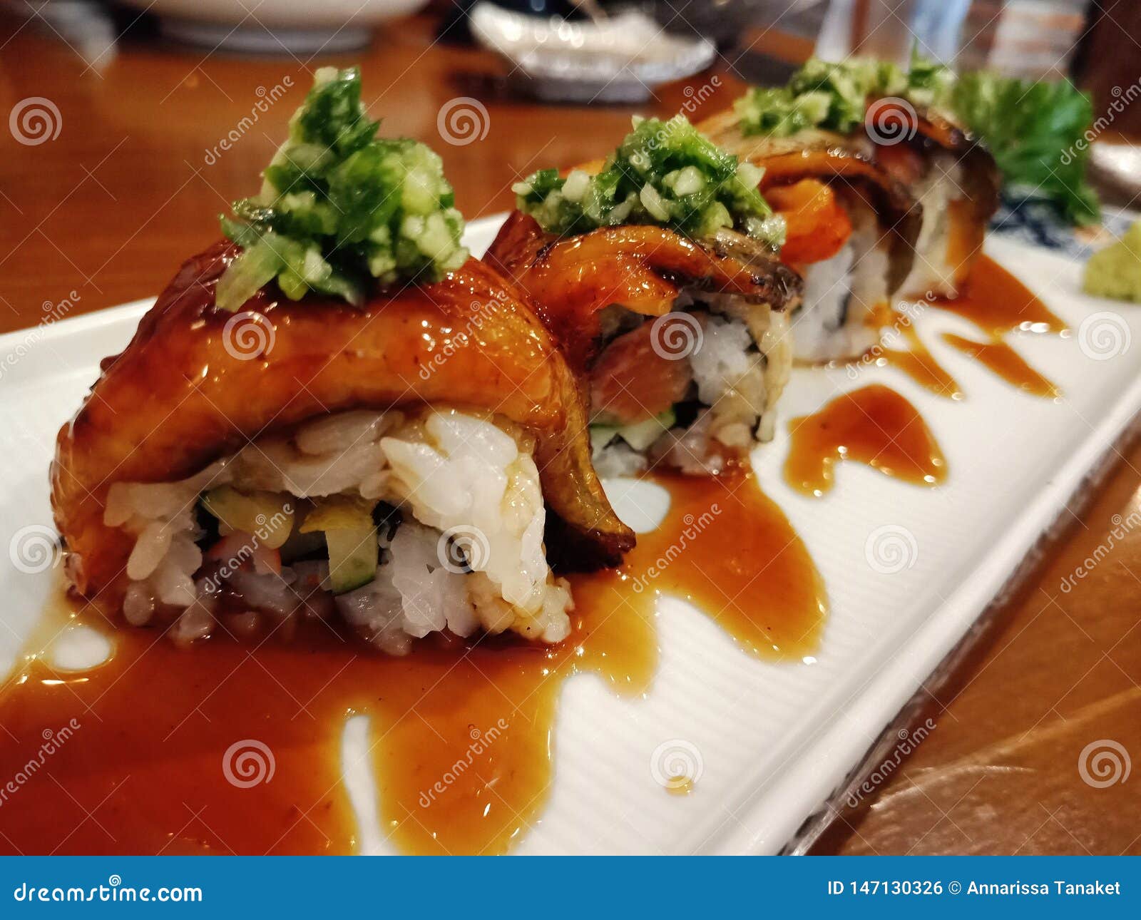 Japanese eel roll stock photo. Image of japanese, roll - 147130326