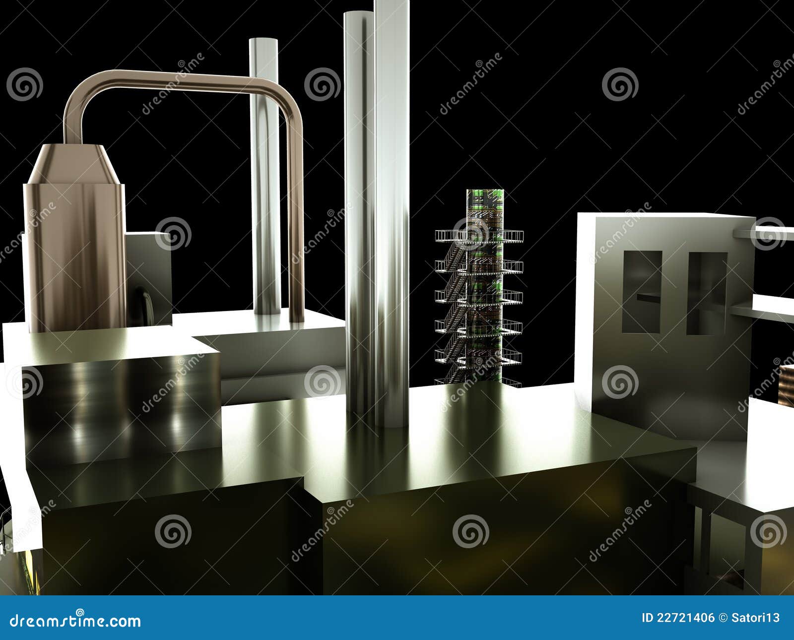 Japanese Electronic Factory Stock Illustration - Illustration of board ...