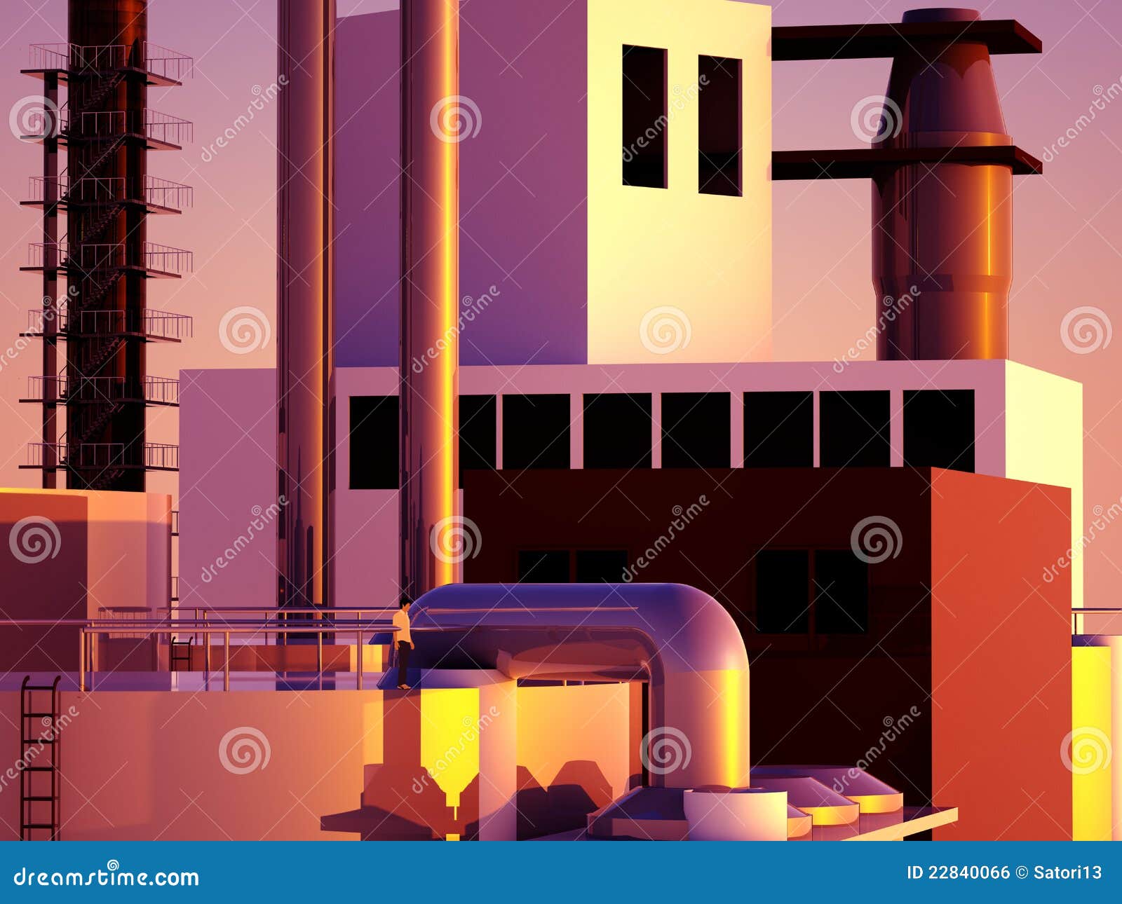 Japanese Electronic Factory Stock Illustration - Illustration of ...