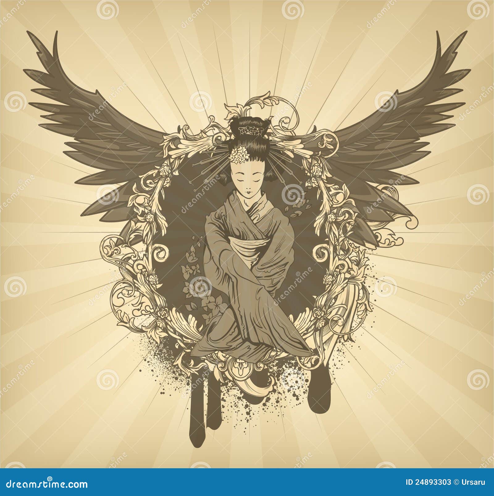 Japanese emblem stock vector. Illustration of creative - 24893303