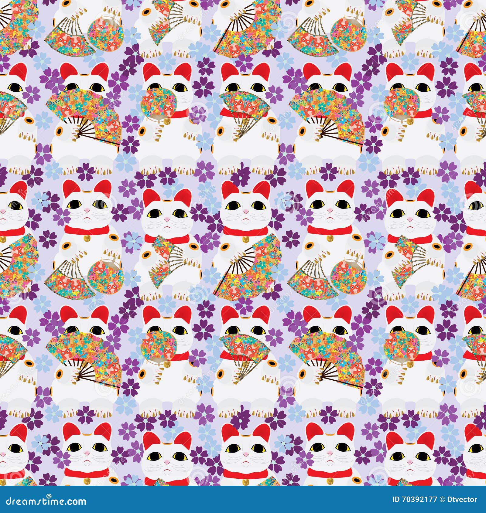 Maneki Neko Eight Colors Set Vector Illustration | CartoonDealer.com ...