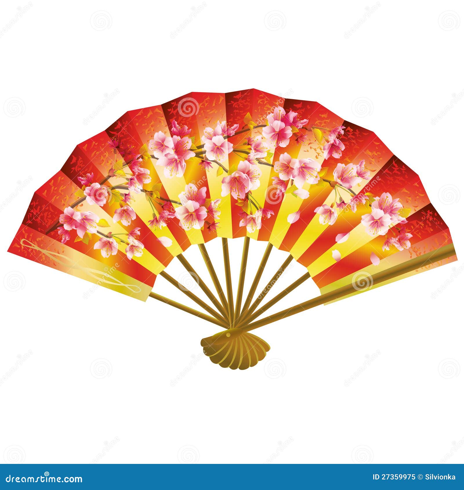 Japanese fan over white stock vector. Illustration of oriental - 27359975