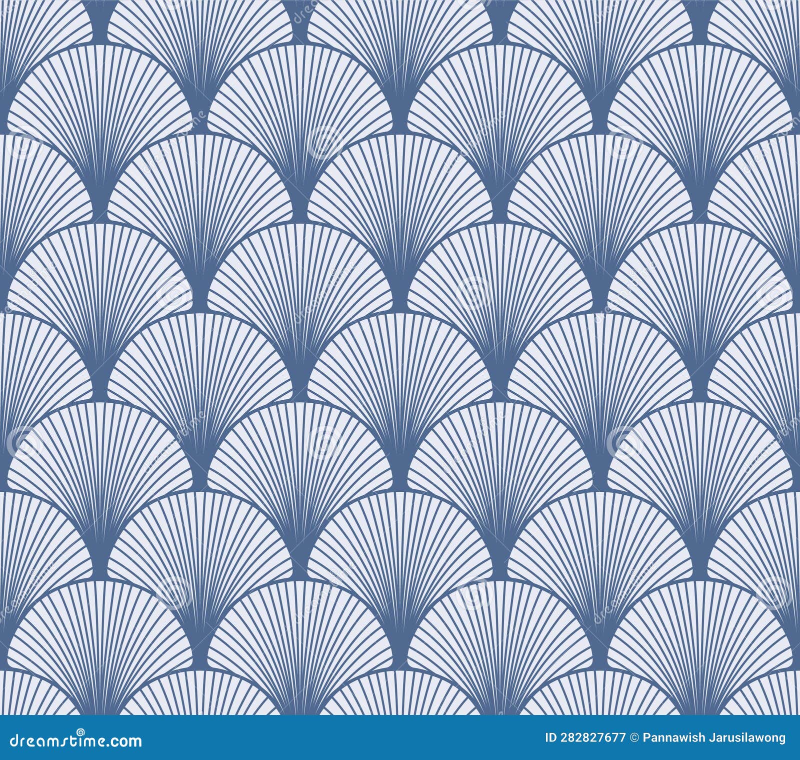 Japanese Fan Wave Flower Vector Seamless Pattern Stock Vector ...