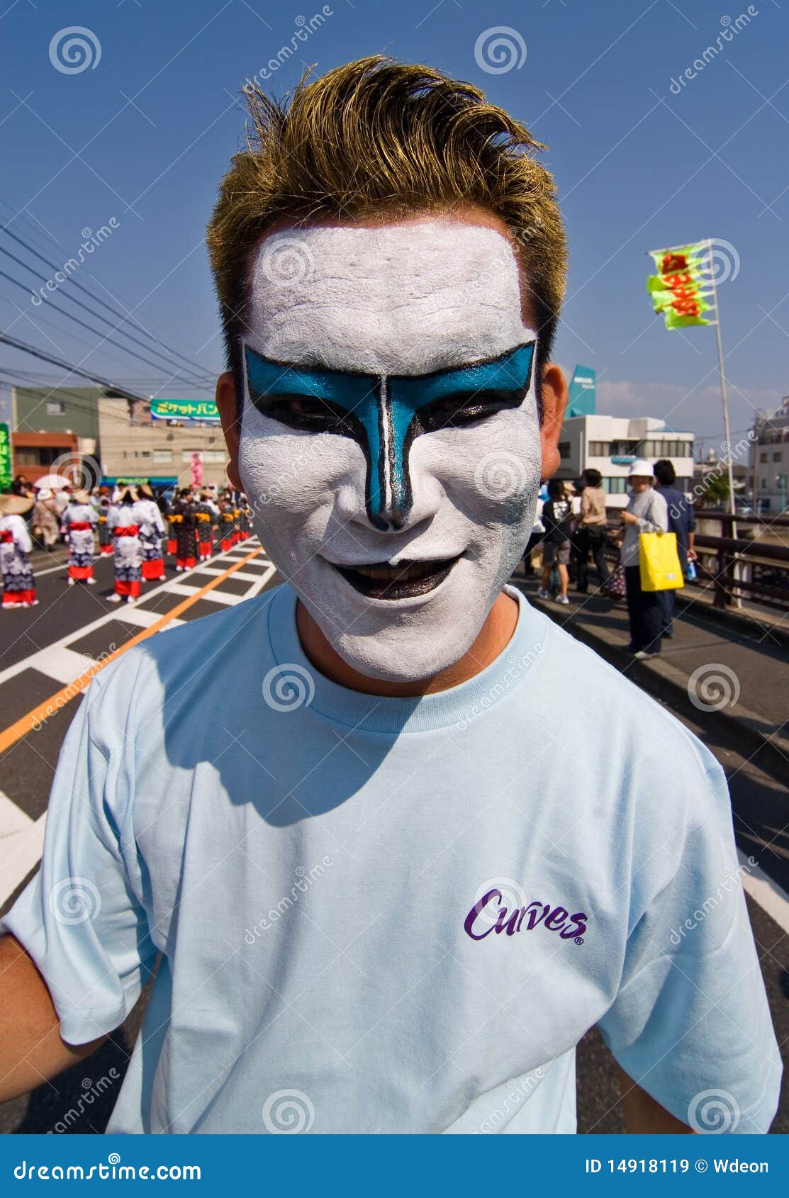 Japanese Festival Dancer in Makeup Editorial Stock Image - Image of ...