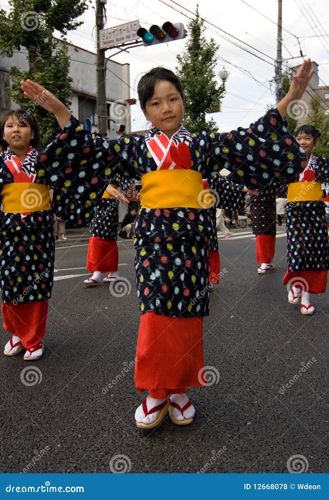 Japanese Festival Dancers editorial stock photo. Image of colors - 12668078