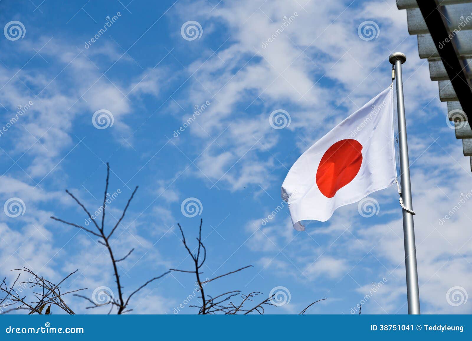 Japanese flag stock image. Image of pole, blue, japan - 38751041