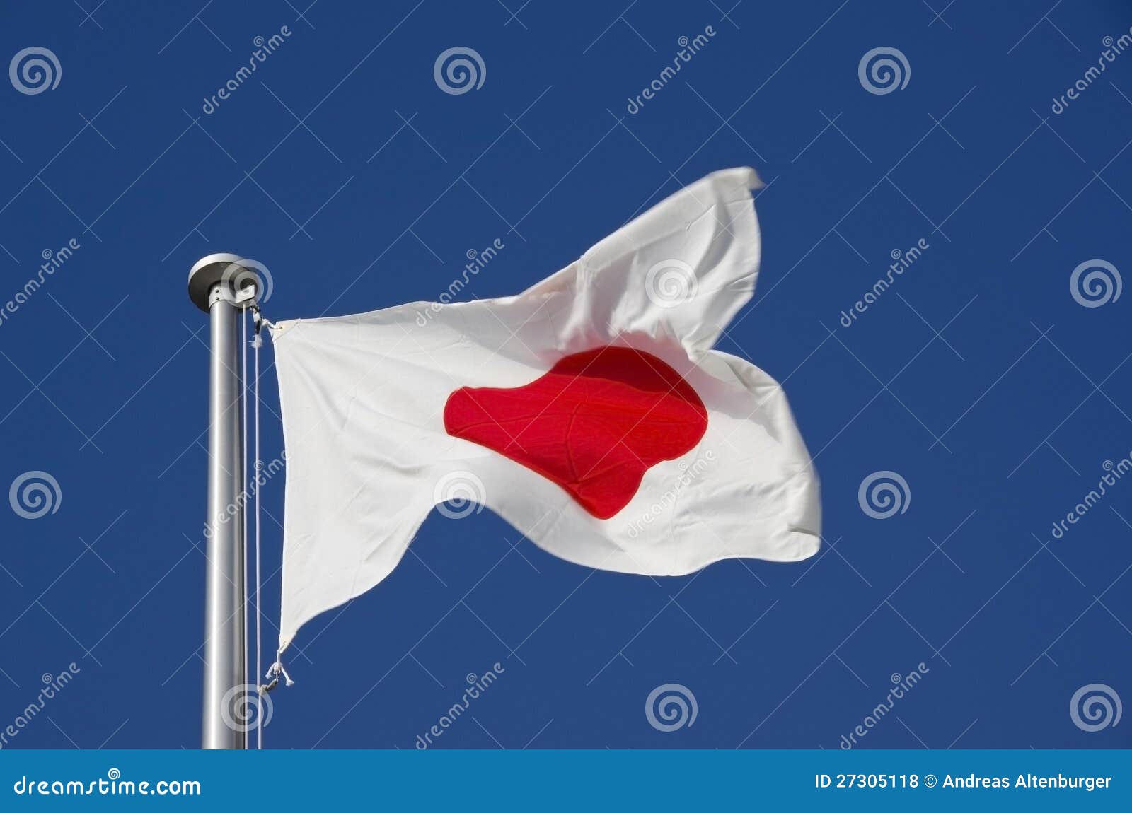 Japanese flag on flag pole stock photo. Image of white - 27305118