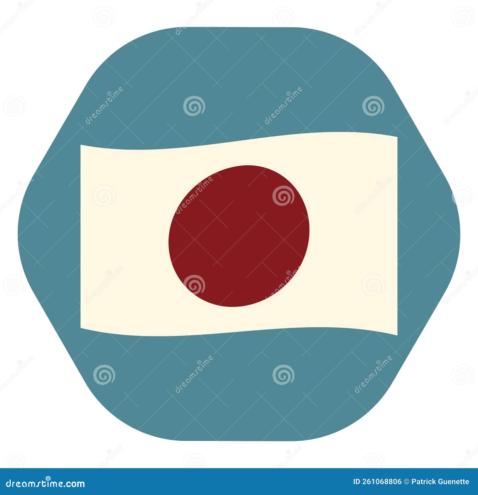 Japanese flag, icon stock vector. Illustration of japan - 261068806