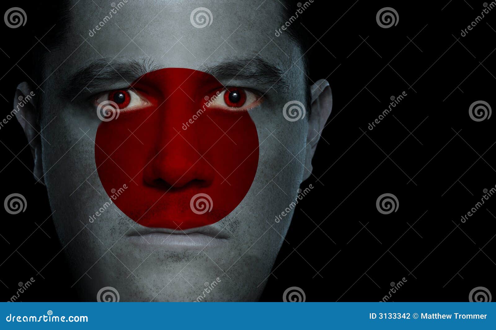 Japanese Flag - Male Face stock photo. Image of adult - 3133342