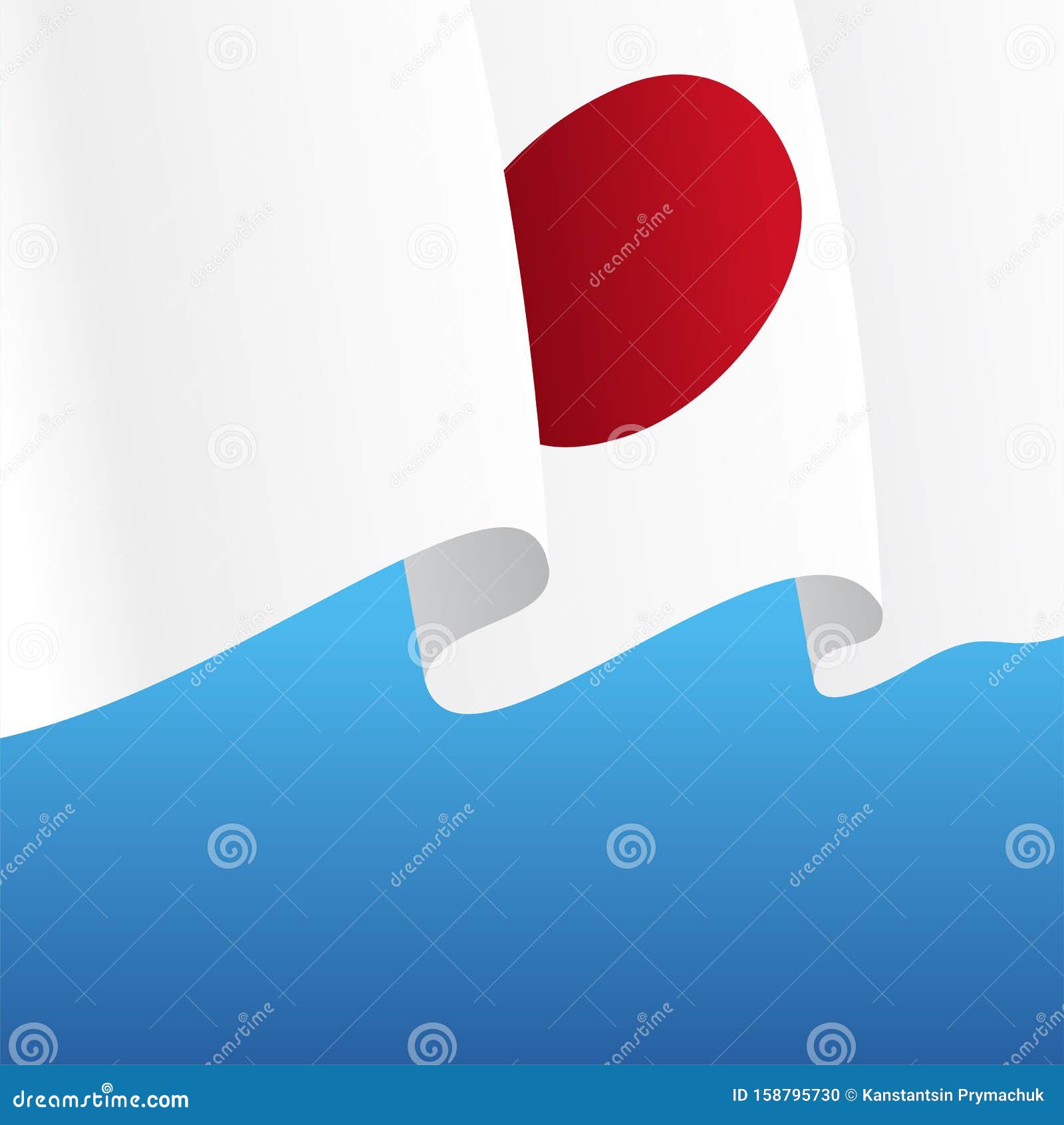 Japanese Flag Wavy Abstract Background. Vector Illustration. Stock ...