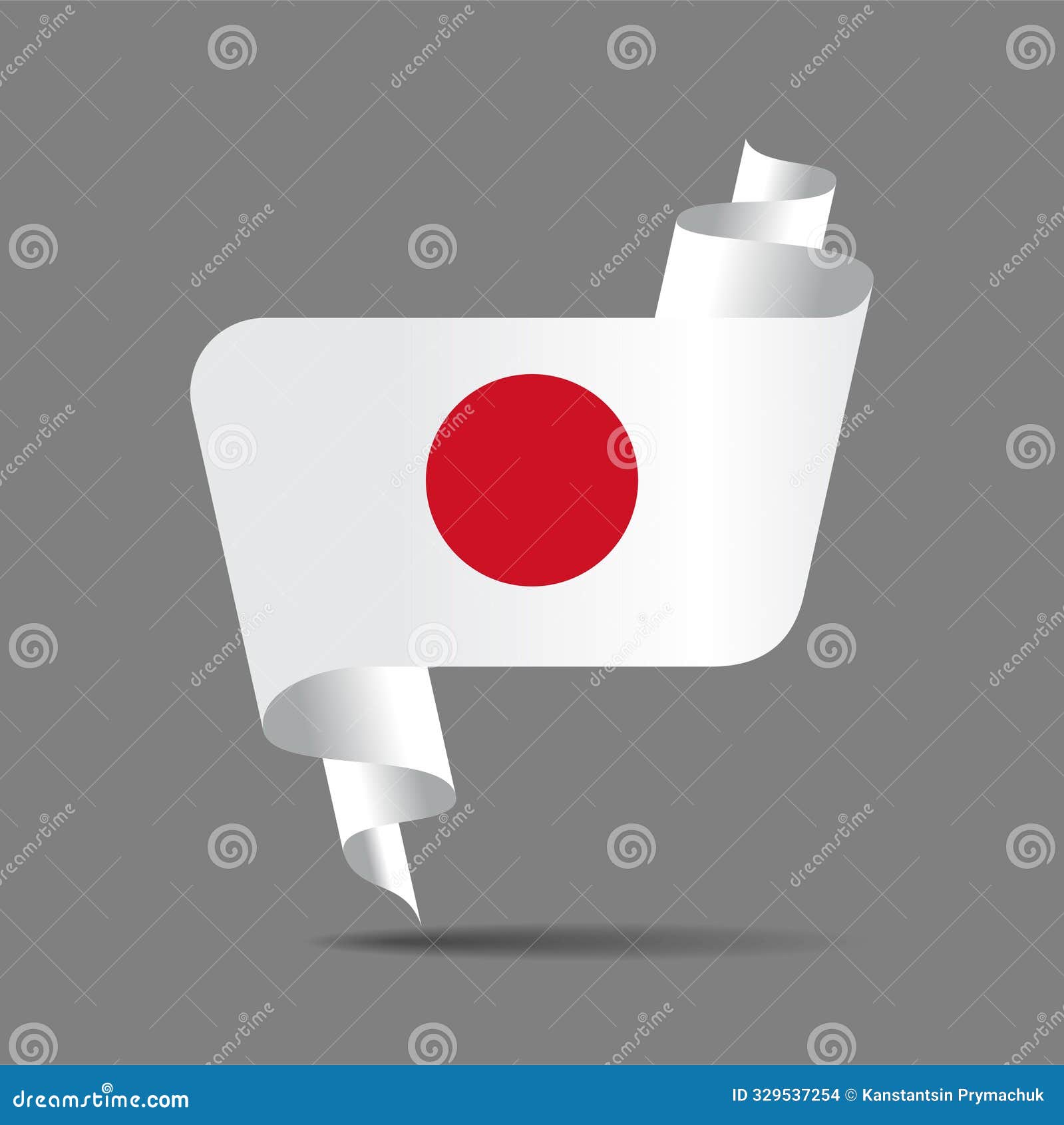 Japanese Flag Wavy Ribbon Background. Vector Illustration. Stock ...
