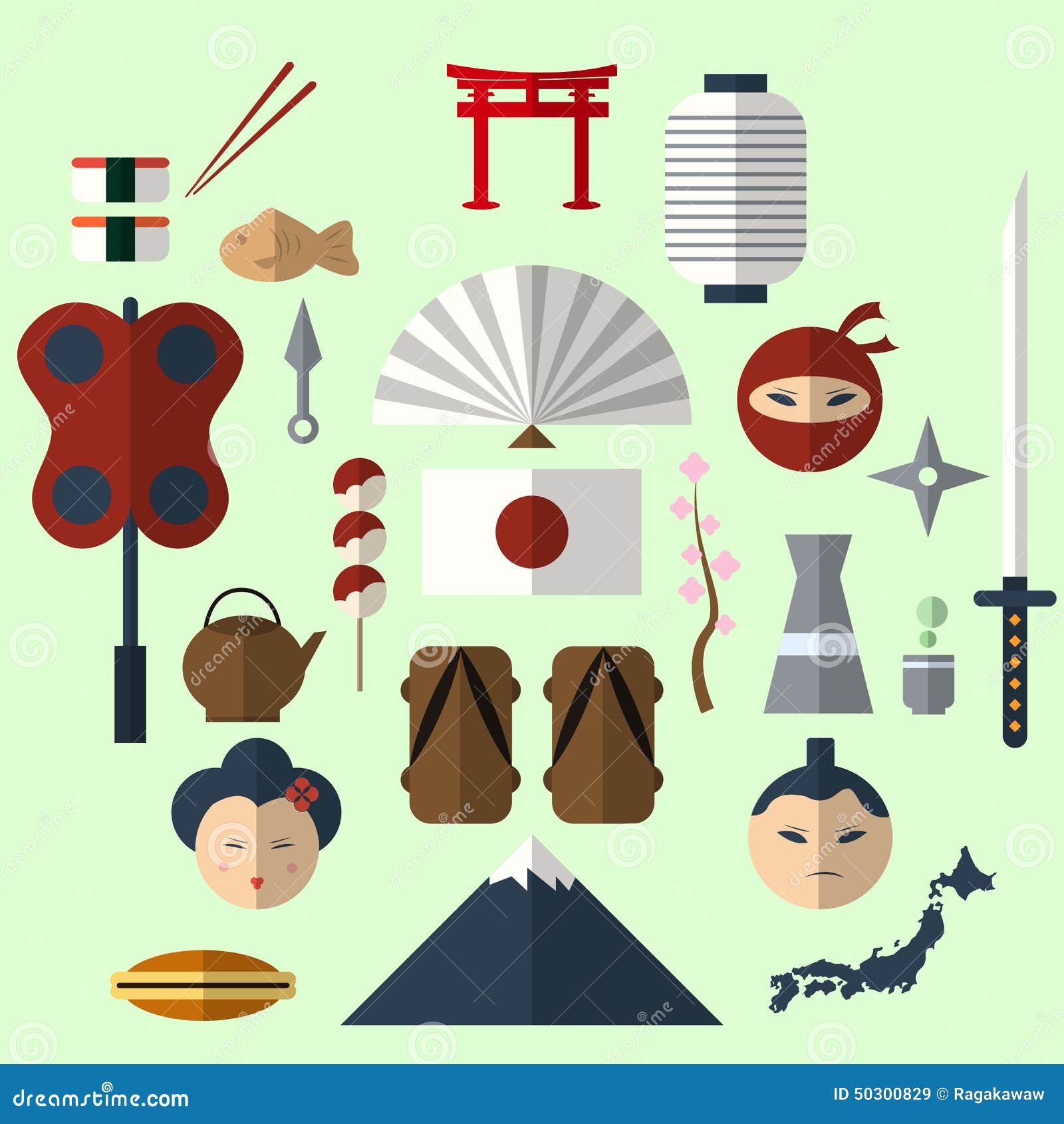 Japanese flat design icon stock vector. Illustration of design - 50300829
