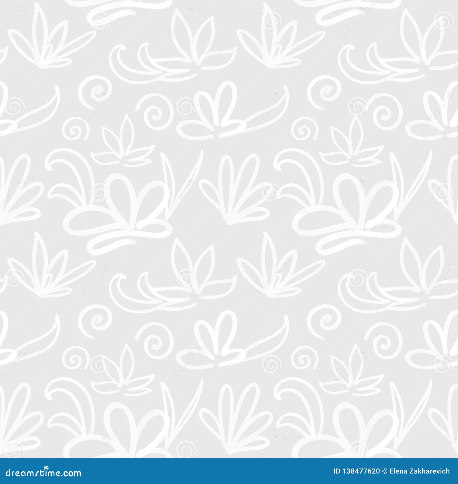 Japanese Flower Pattern on Light Grey Background Stock Illustration ...