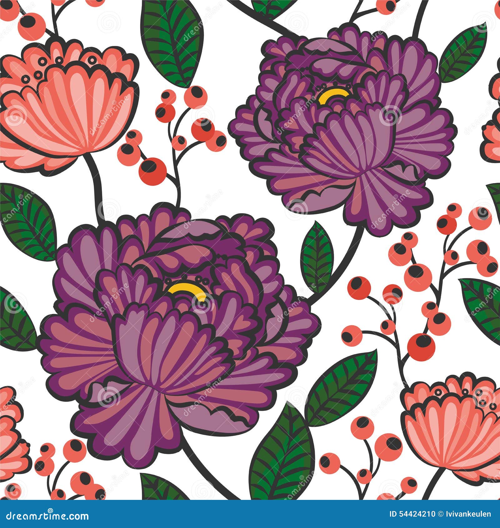 Japanese flower pattern stock vector. Illustration of chinese - 54424210