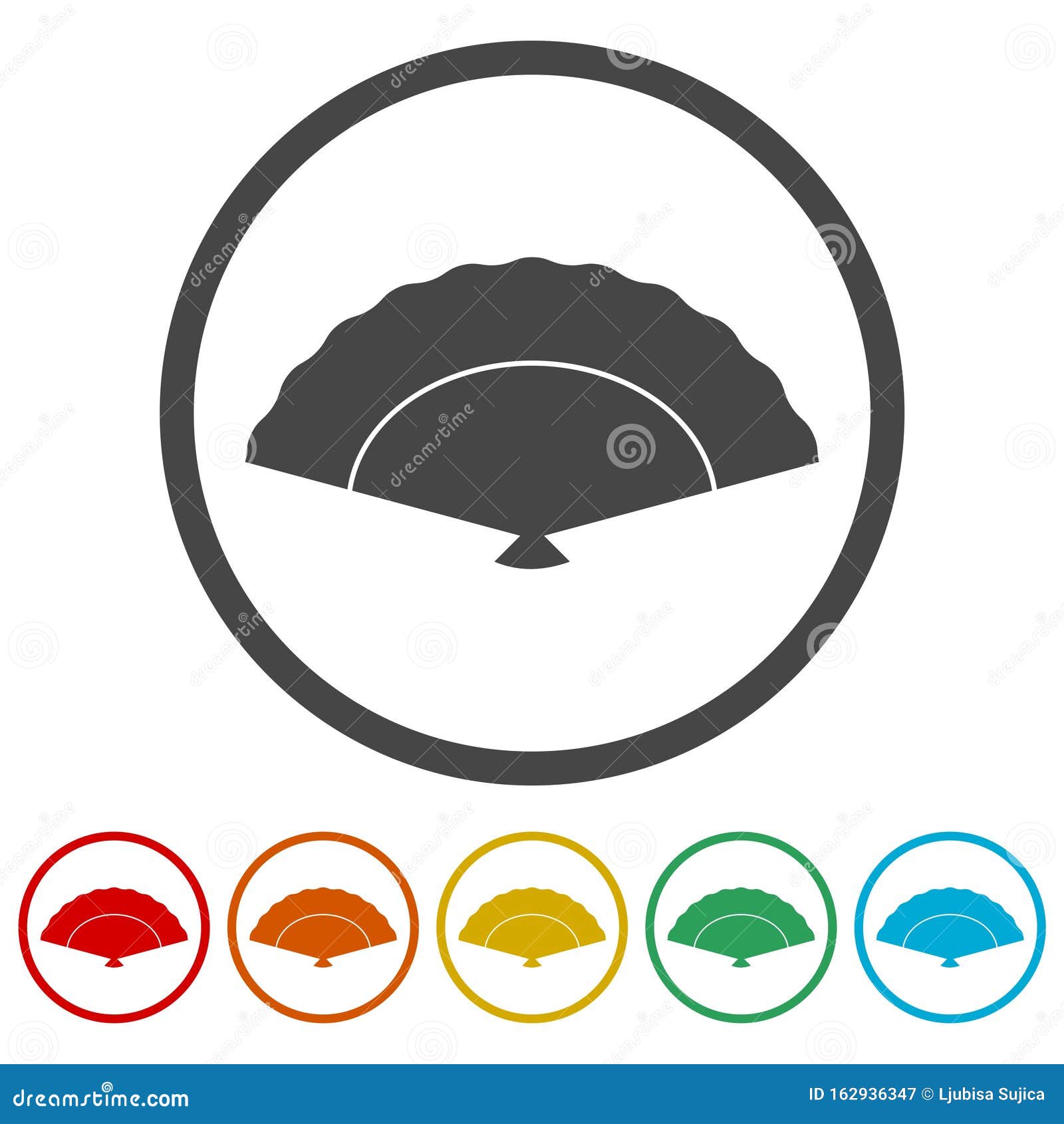 Japanese Folding Fan Icon Set - Illustration Stock Vector ...