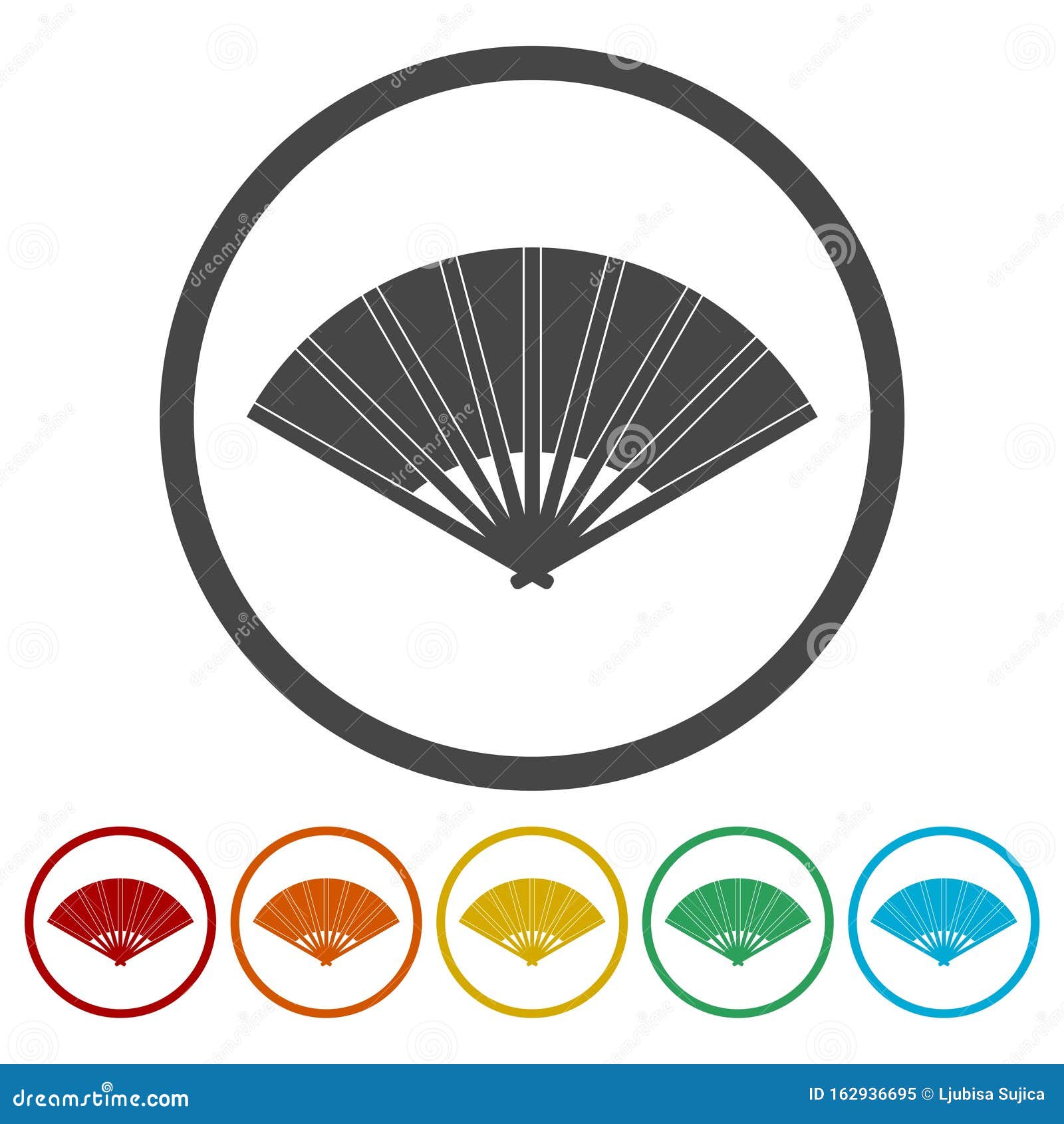 Japanese Folding Fan Icon Set - Illustration Stock Vector ...