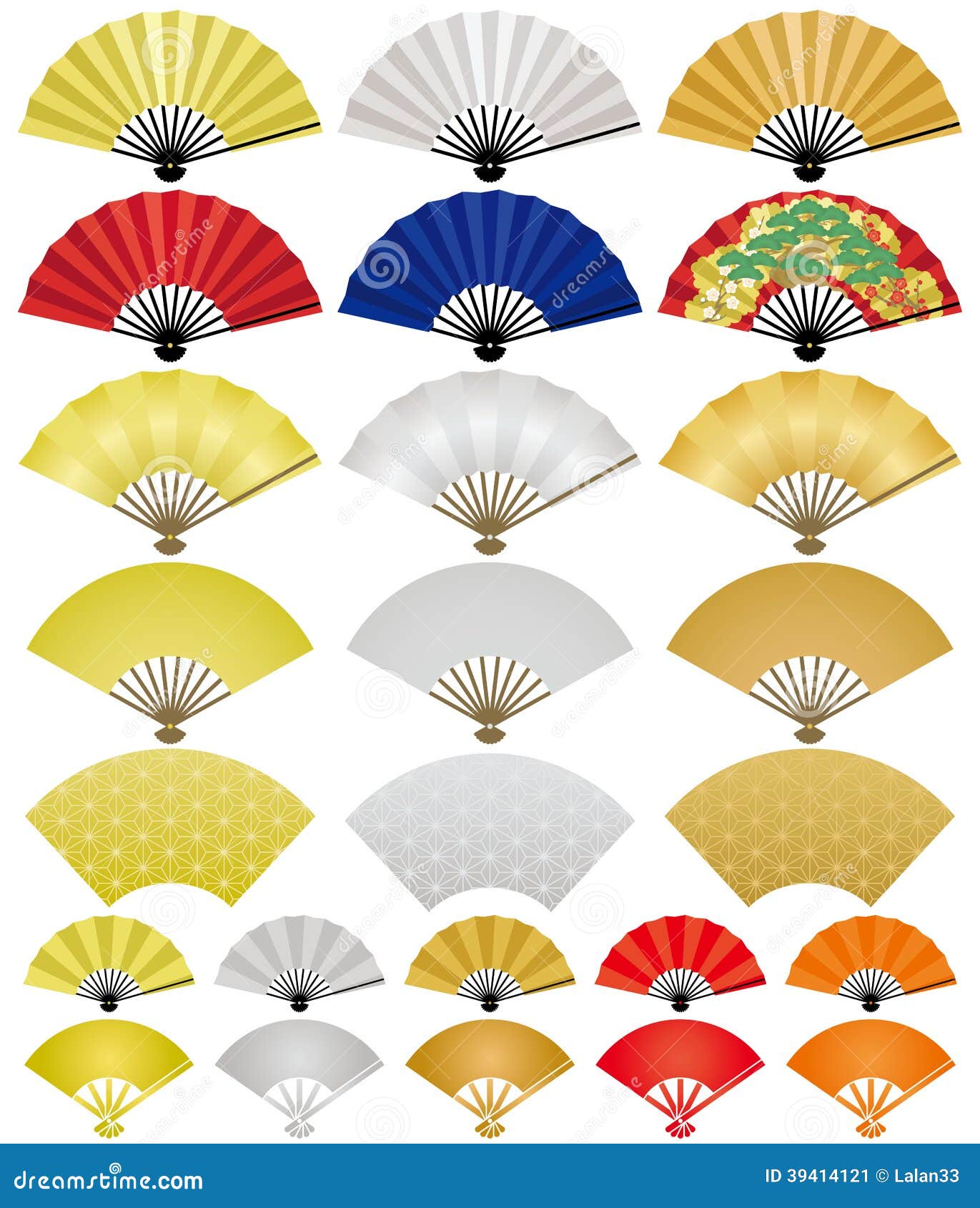 Japanese Folding Fan Cartoon Vector | CartoonDealer.com #52588809