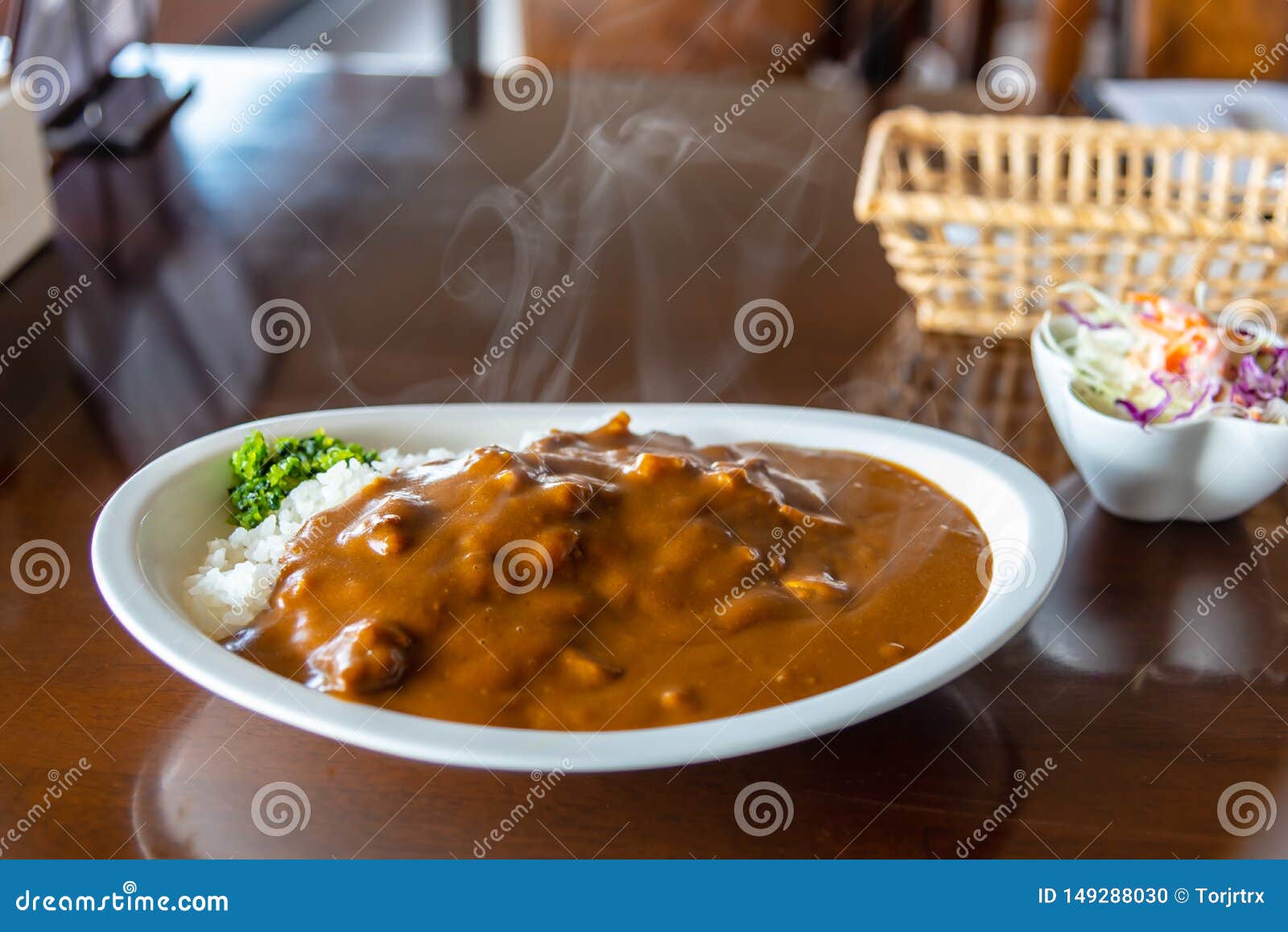 Japanese Food Beef Curry with Japanese Rice Stock Photo - Image of ...
