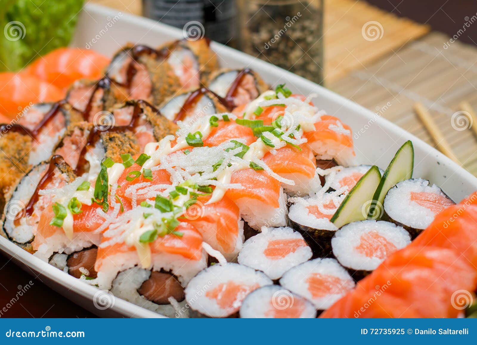 Japanese Food combo stock image. Image of harumaki, traditional - 72735925