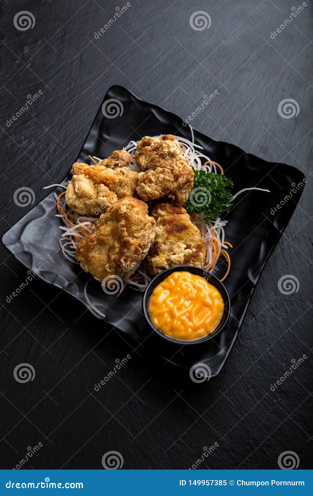Japanese Food,Karake Fried Chicken Stock Image - Image of lunch ...