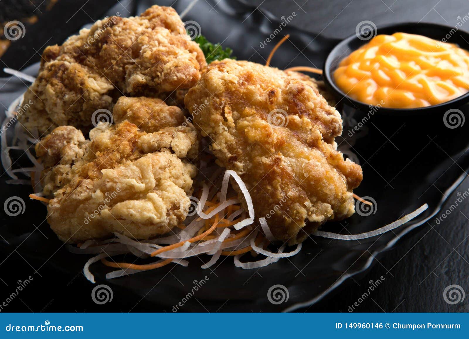 Japanese Food,Karake Fried Chicken Stock Photo - Image of delicious ...