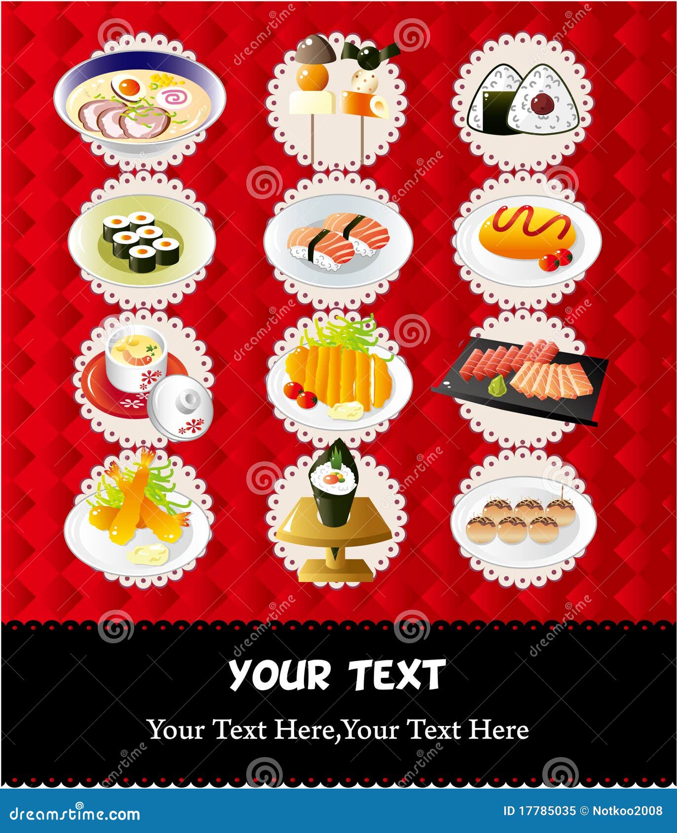 Japanese food menu stock vector. Illustration of beautiful - 17785035