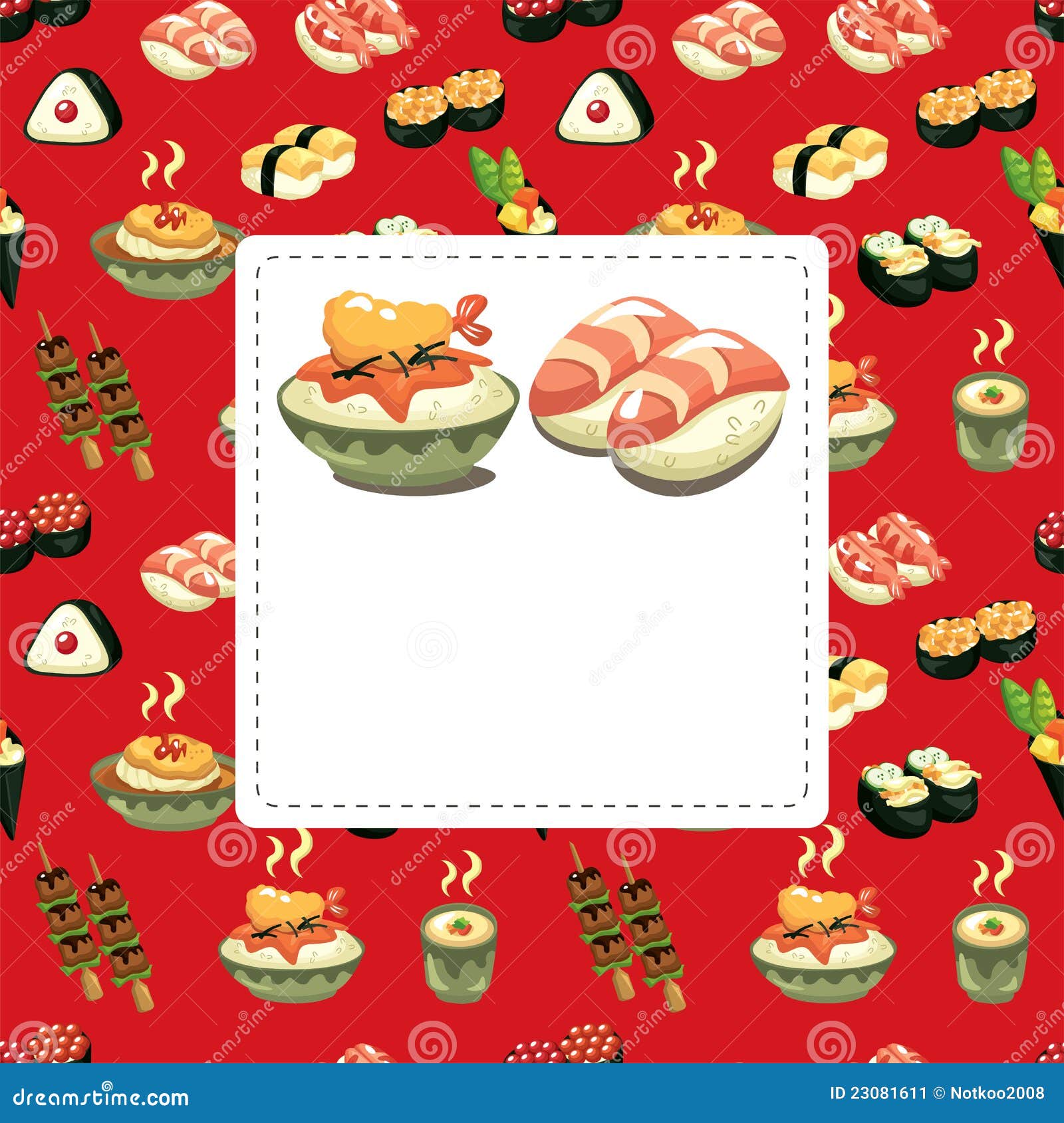 Japanese food menu card stock vector. Illustration of happy - 23081611