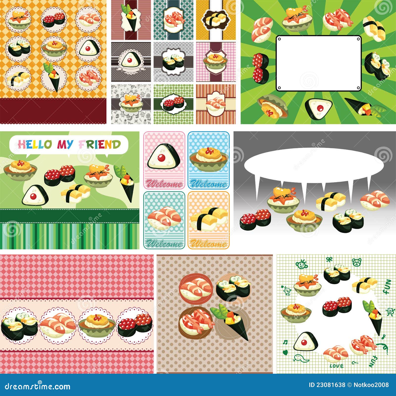 Japanese food menu card stock vector. Illustration of food - 23081638