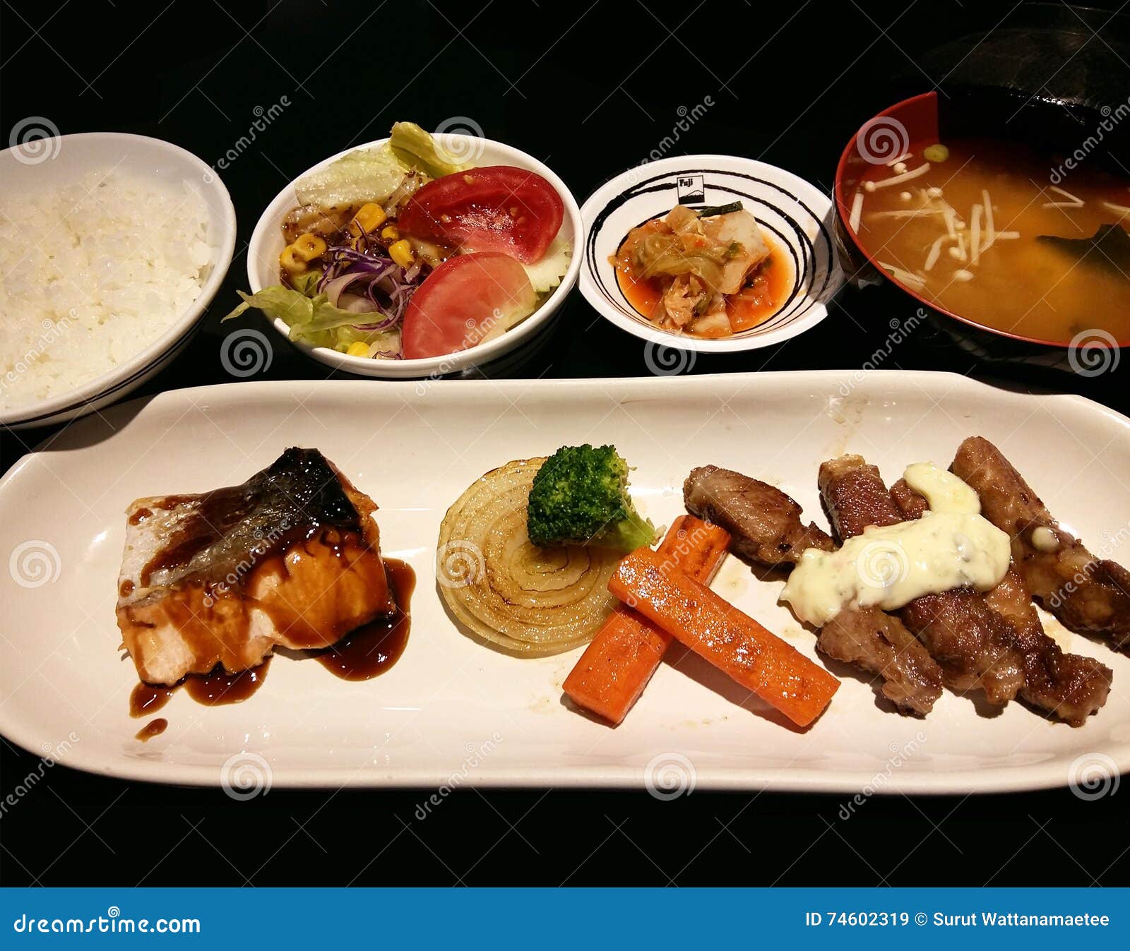 Japanese food set stock image. Image of maki, seaweed - 74602319