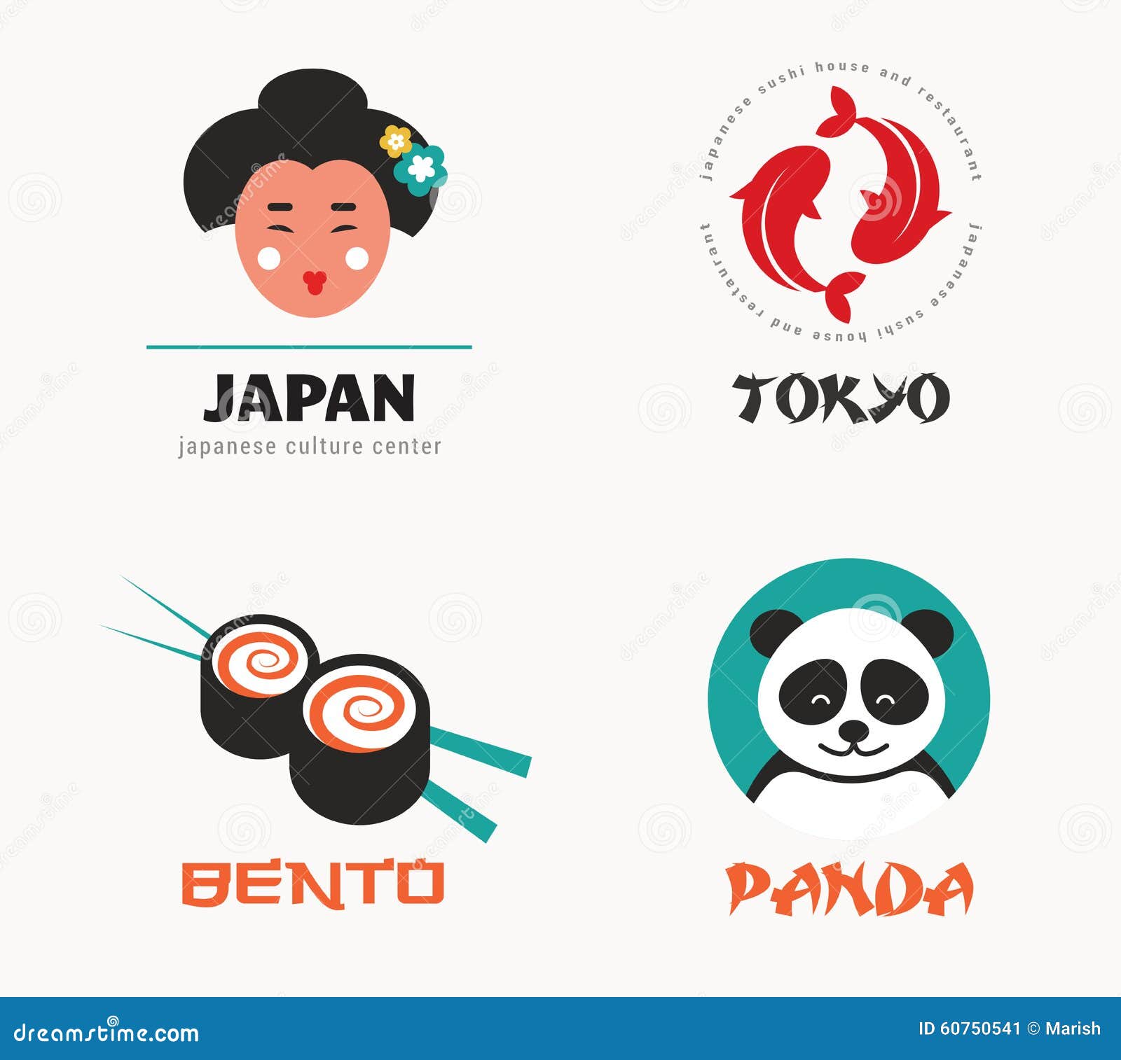 Japanese Food and Sushi Icons, Menu Design Stock Vector - Illustration ...