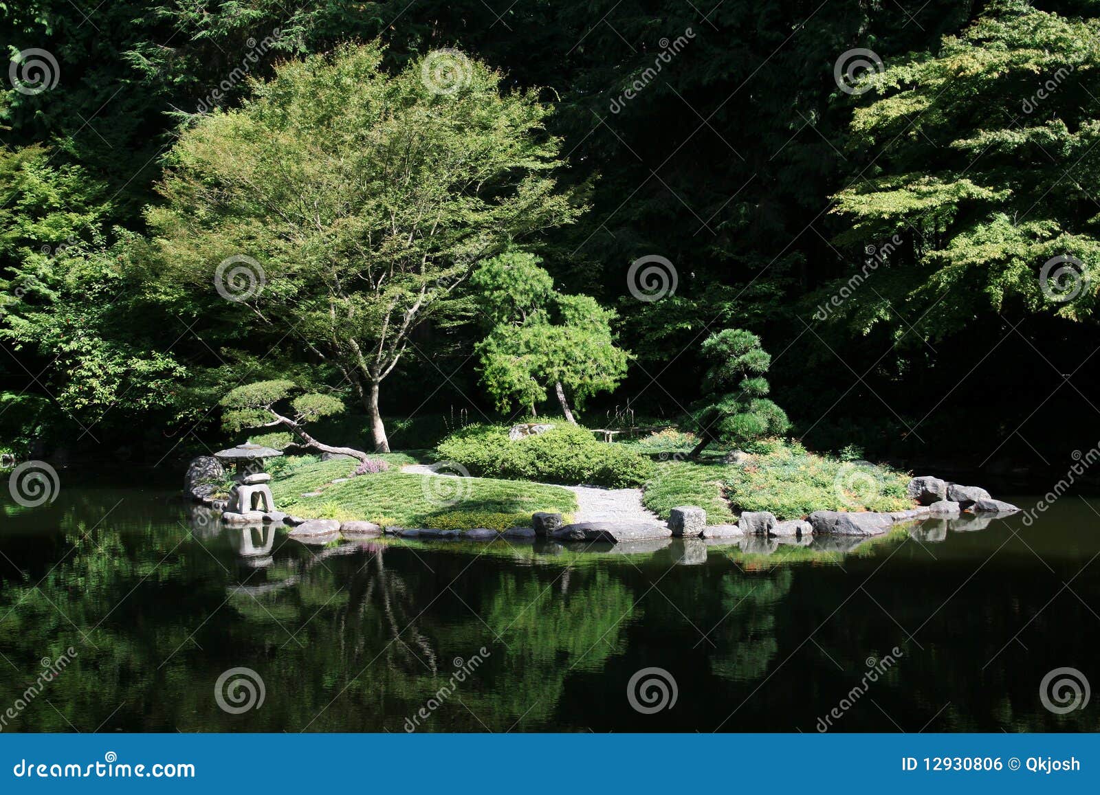 Japanese Garden Pond stock photo. Image of island, japanese - 12930806