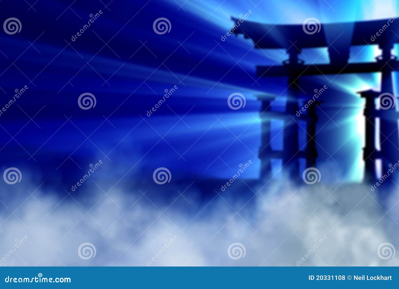 Japanese Gate. Torii Gate. Shinto. Vector Illustration Of Sunrise ...