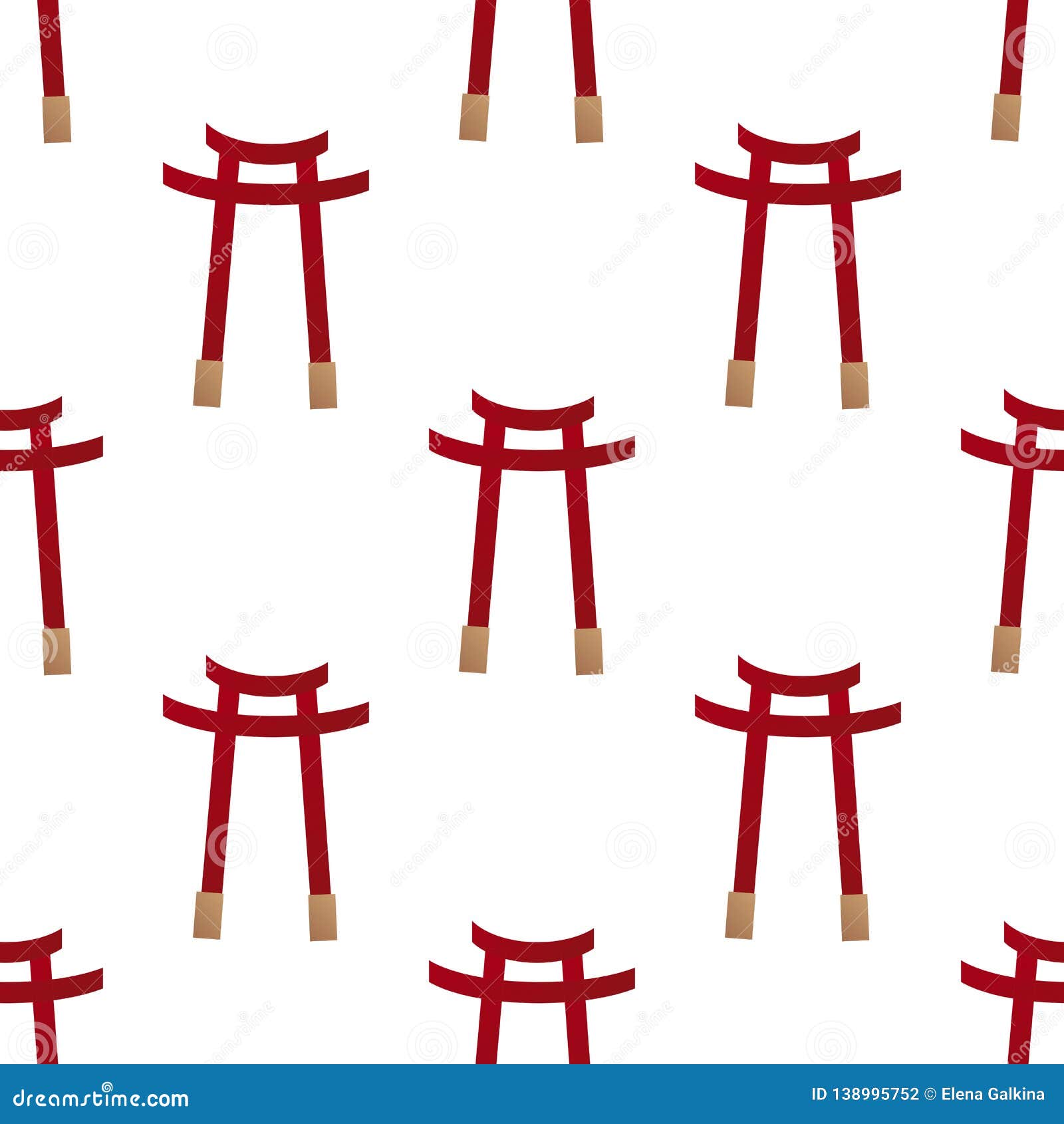 Japanese Gate Seamless Pattern Stock Vector - Illustration of holy ...