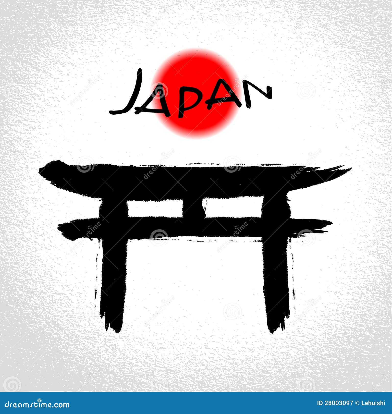 Japanese Gate and Sun stock vector. Illustration of outline - 28003097