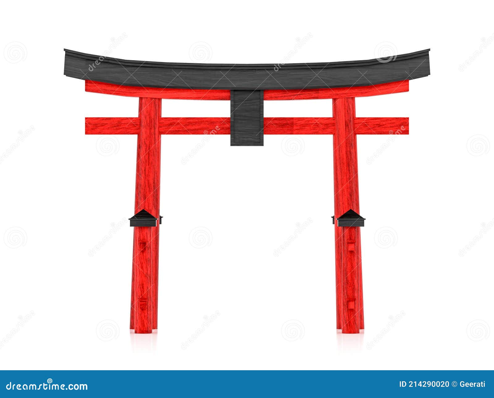 Japanese Gateway Torii Isolated on White Background, 3d Rendering Stock ...