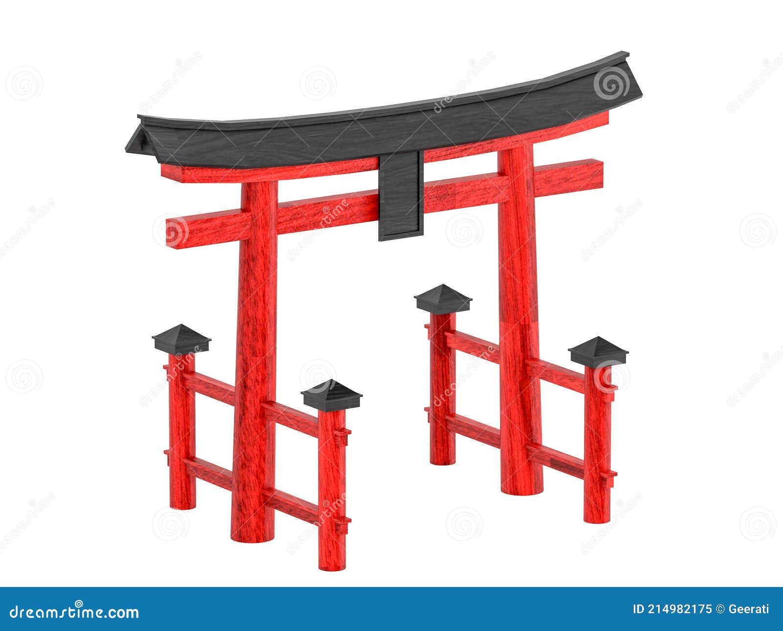 Japanese Gateway Torii Isolated on White Background, 3d Rendering Stock ...