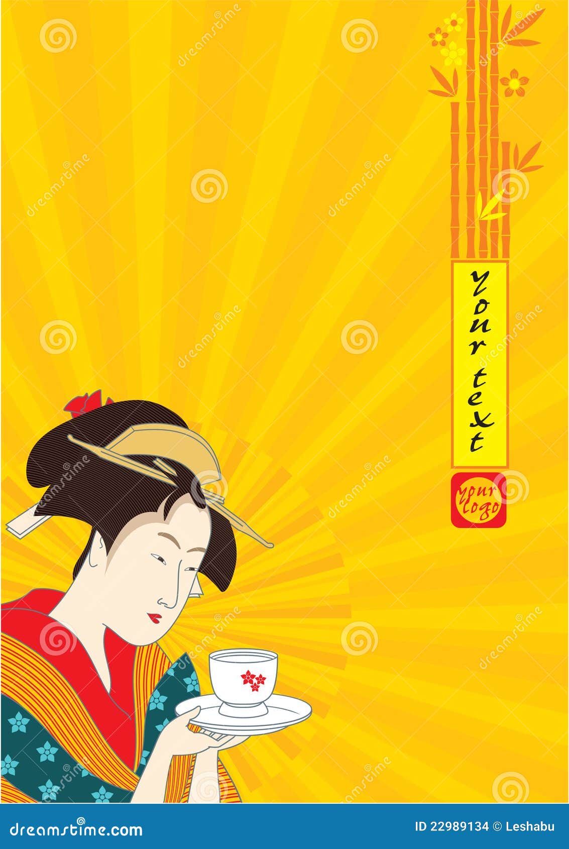 Japanese Geisha Background stock vector. Illustration of oriental ...