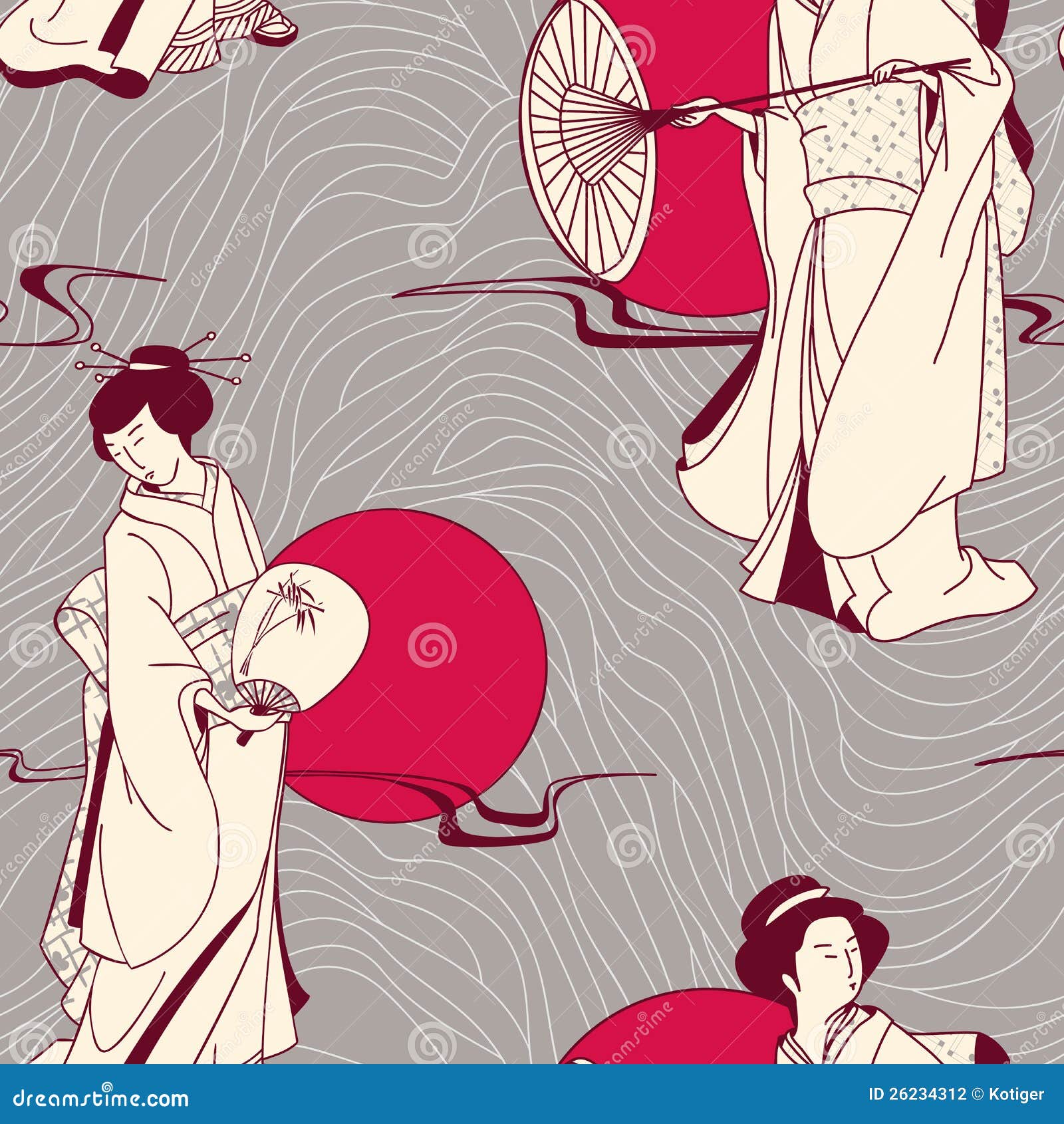 Geisha Pattern Stock Illustrations – 3,670 Geisha Pattern Stock ...