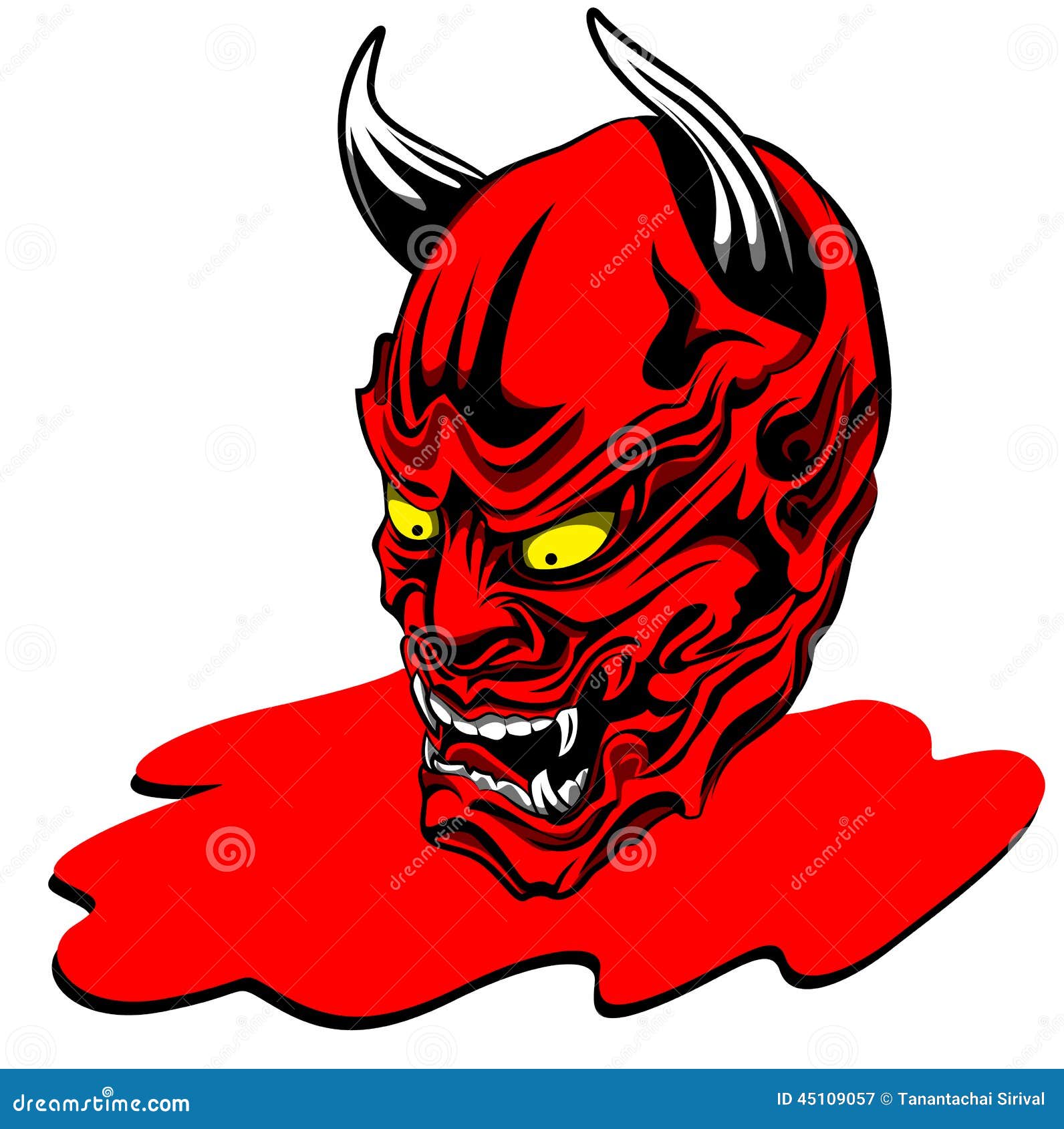 Japanese Ghost Masks Vector | CartoonDealer.com #94251590