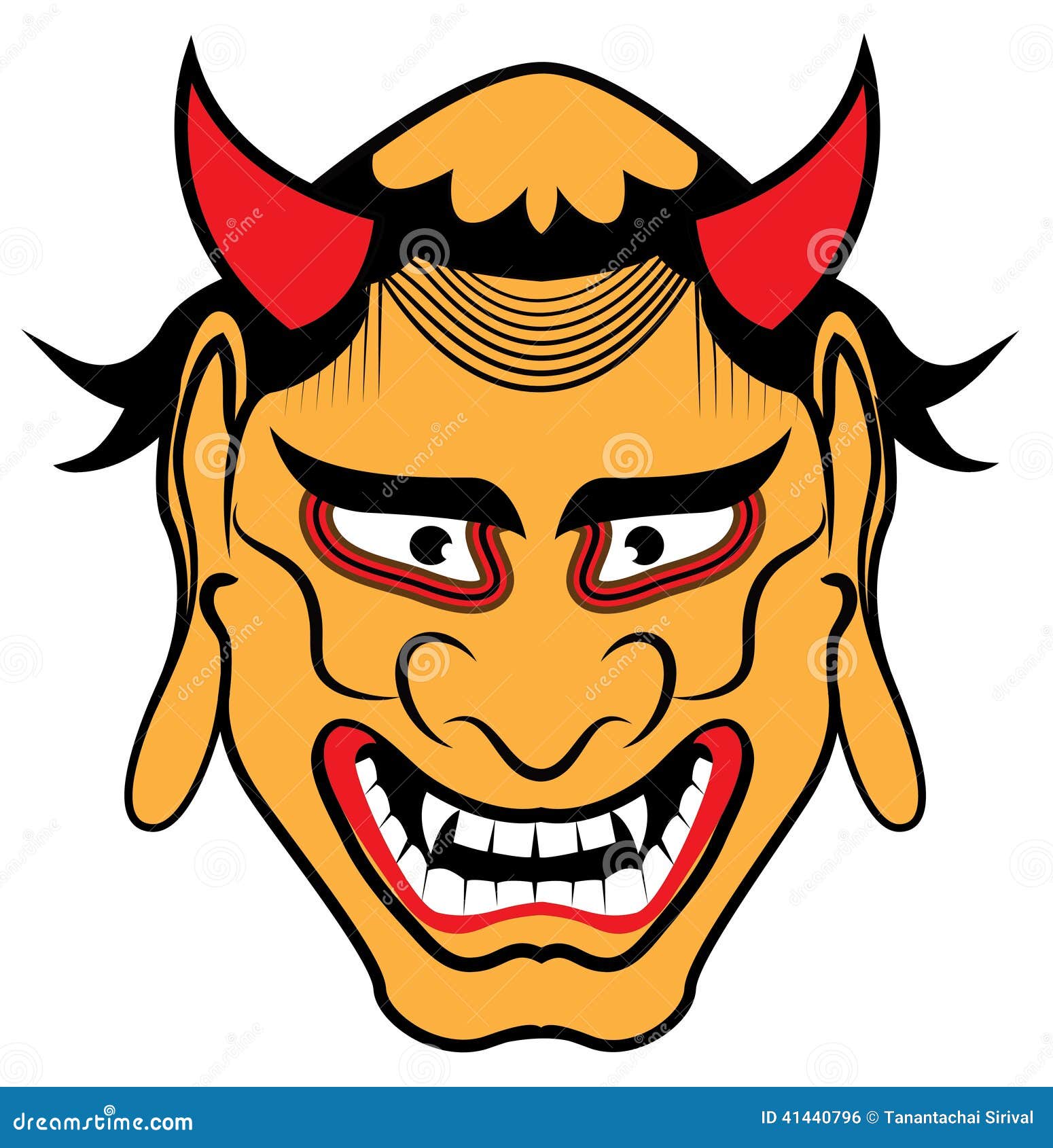 Japanese ghost mask vector stock vector. Illustration of japanese ...