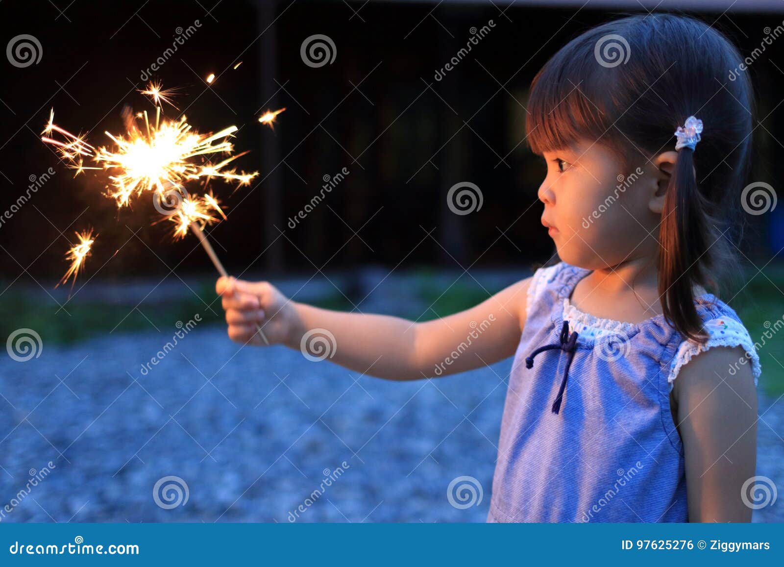 Japanese Girl Doing Handheld Fireworks Stock Photo - Image of view ...