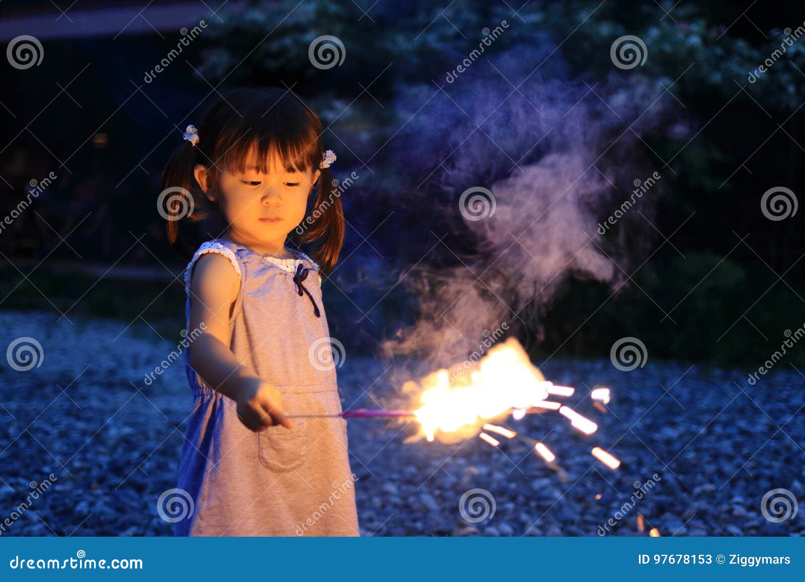 Japanese Girl Doing Handheld Fireworks Stock Image - Image of girl ...