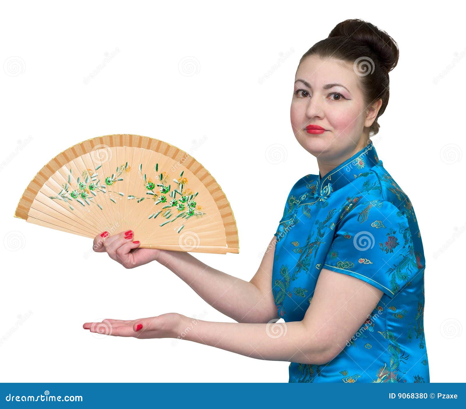 Japanese girl with fan stock photo. Image of culture, exoticism - 9068380