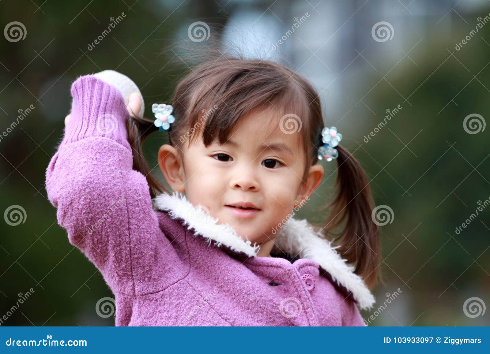 Japanese Girl Playing Catch Stock Image - Image of person, human: 103933097