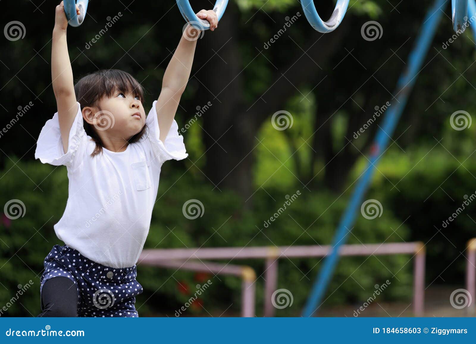 Japanese Girl Playing with a Monkey Bars Stock Image - Image of people ...