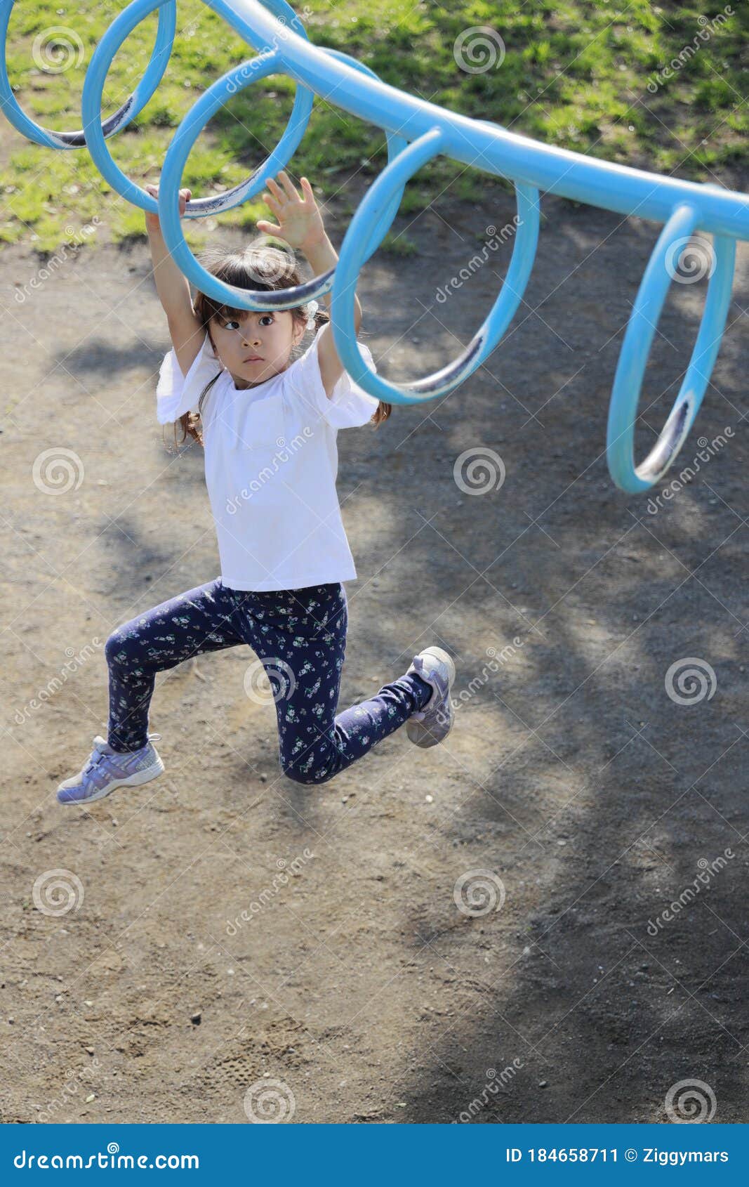 Japanese Girl Playing with a Monkey Bars Stock Image - Image of ...