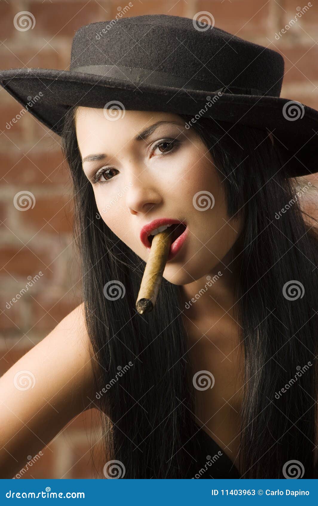 Japanese Girl Smoking A Cigar Stock Photos - Image: 11403963