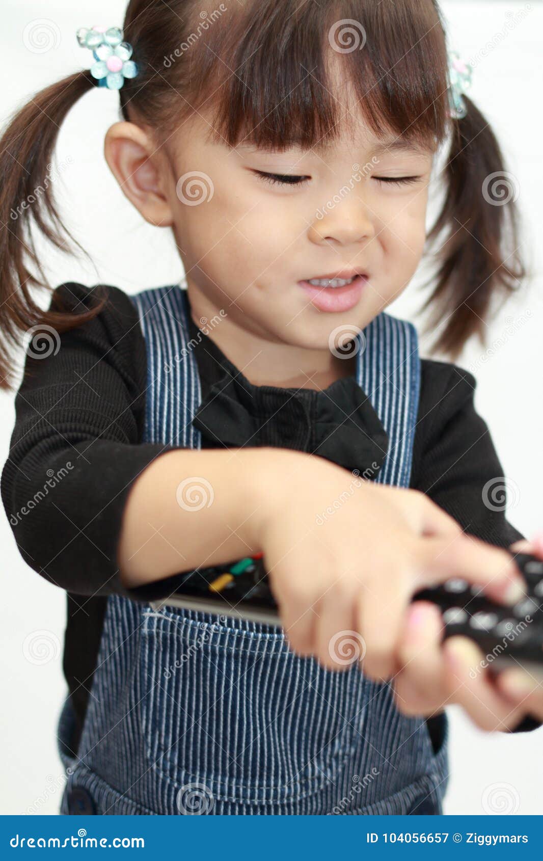 Japanese Girl Using Remote Controller Stock Image - Image of female ...
