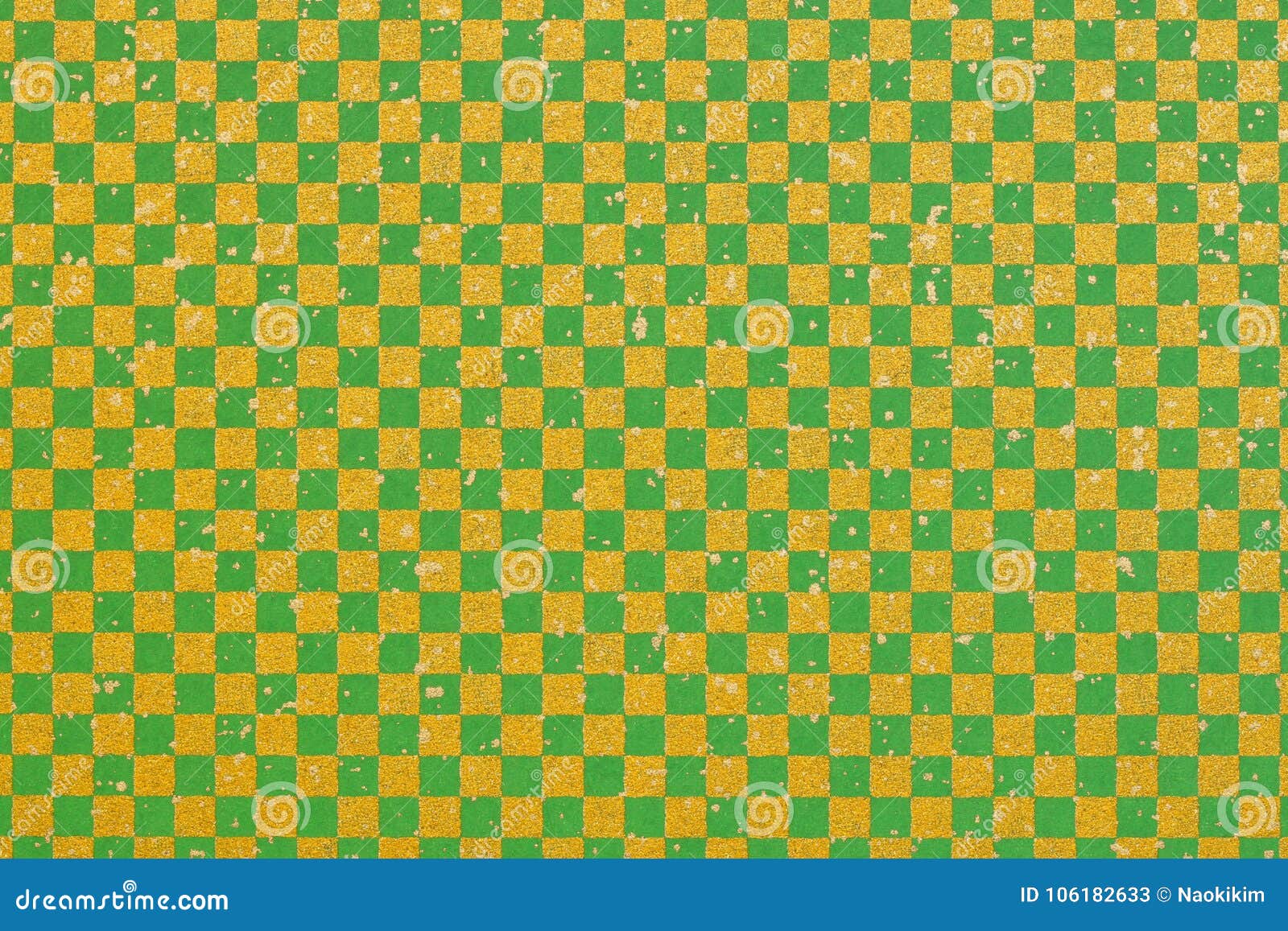Japanese Gold Green Checkered Pattern Paper Texture Background Stock ...